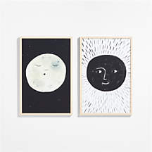 Resting Moon Large Framed Wall Art Print + Reviews | Crate & Kids