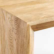 Baja 54" Rectangular Natural Oak Wood Console Table with Shelf ...