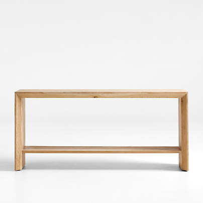 Nash Natural Wood Console Table with Shelf + Reviews | Crate & Barrel