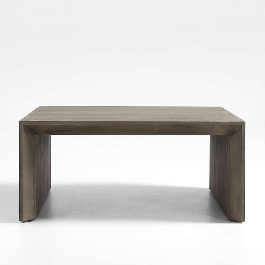 Baja Grey Oak Wood 40" Square Coffee Table | Crate & Barrel