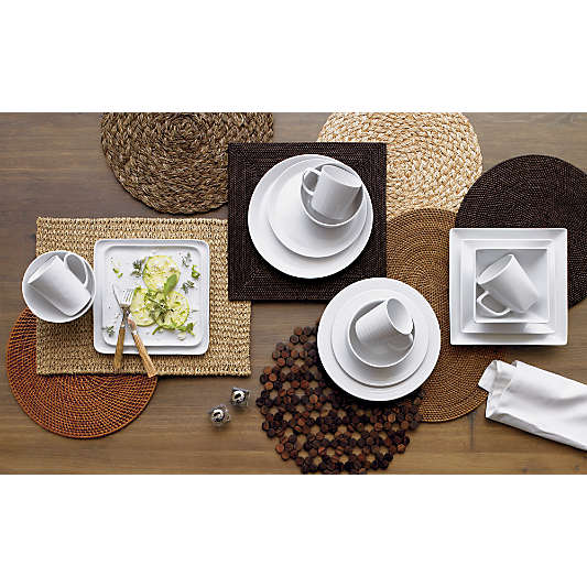 Roulette White Ripple Dinnerware | Crate & Barrel