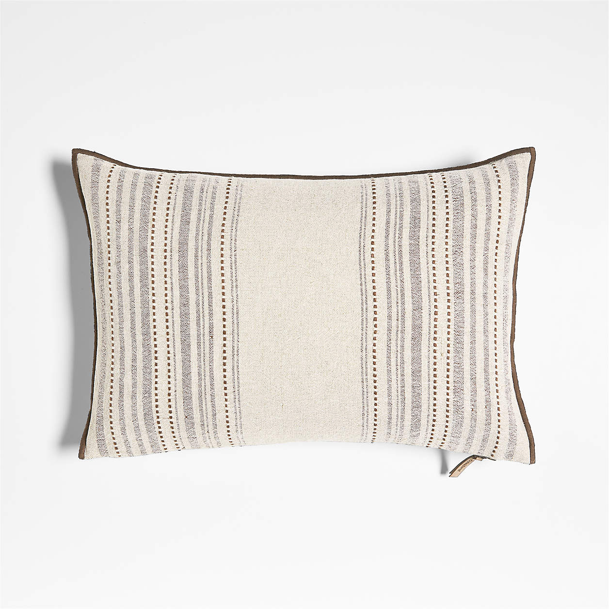 Bande Ivory Textured Stripe 22"x15" Throw Pillow Cover + Reviews ...