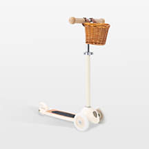 Banwood Cream 3-Wheel Kids Scooter with Basket + Reviews | Crate & Kids