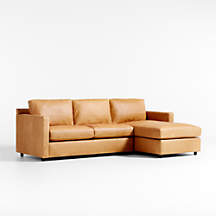 Barrett II Leather 2-Piece Chaise Sectional Sofa + Reviews | Crate & Barrel