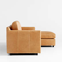 Barrett II Leather 2-Piece Chaise Sectional Sofa + Reviews | Crate & Barrel