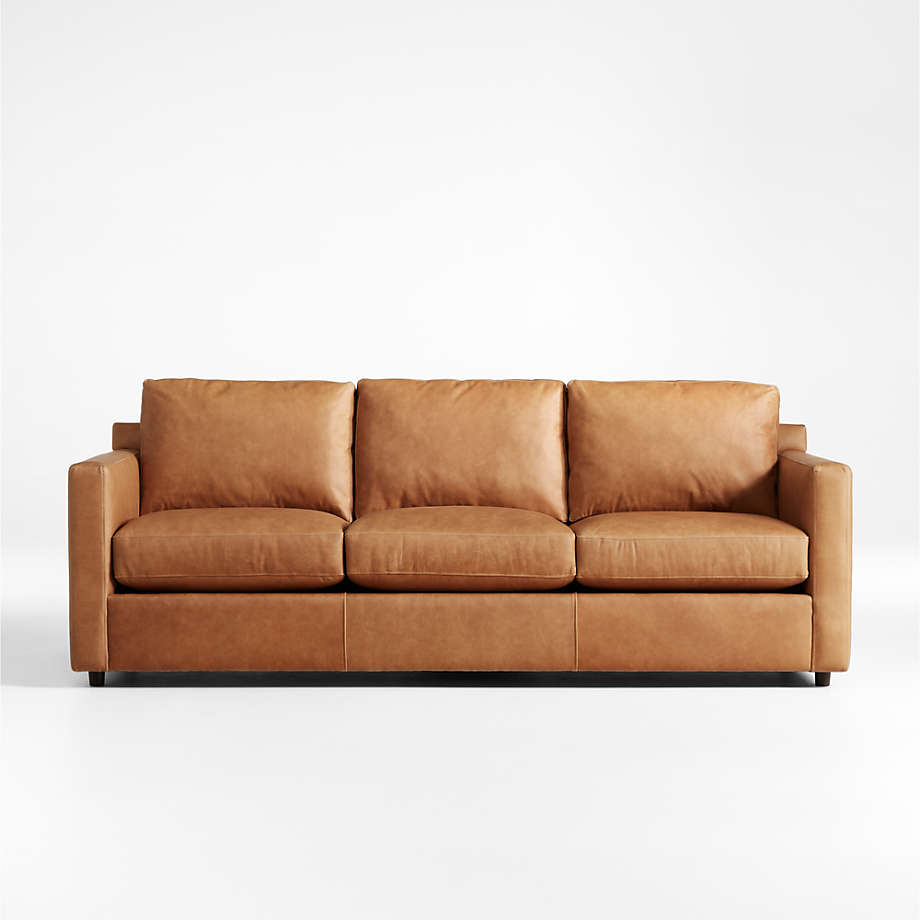 Barrett II Leather 3 Seat Sofa + Reviews | Crate & Barrel Canada
