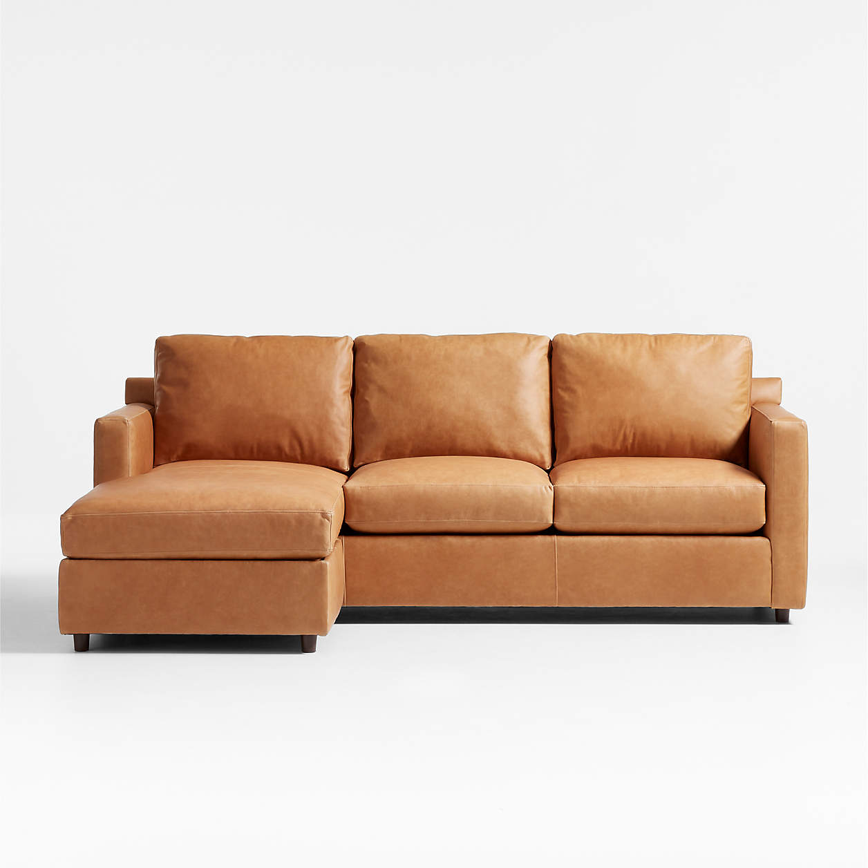 Barrett II Left-Arm Leather Lounger Sectional Sofa | Crate & Barrel