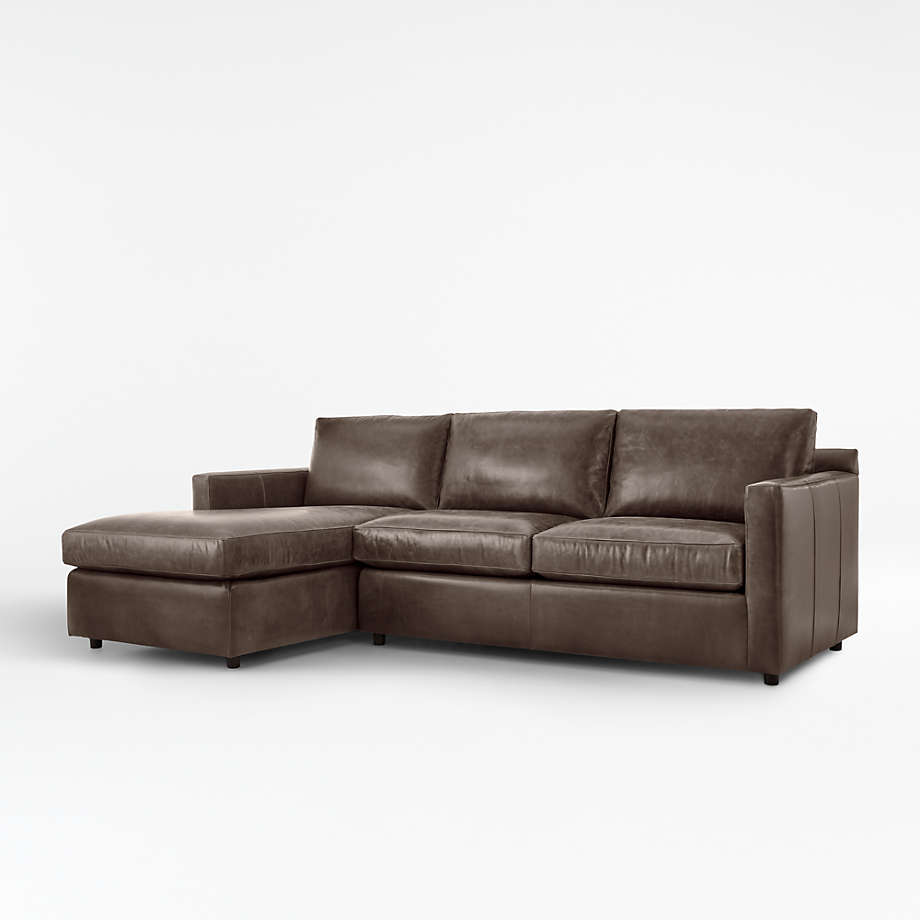 Barrett Leather 2-Piece Left Arm Chaise Sectional + Reviews | Crate ...