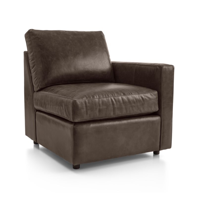 Barrett Leather Right Arm Chair + Reviews | Crate & Barrel