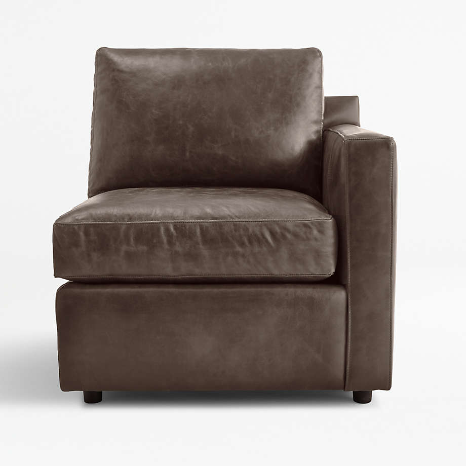 Barrett Leather Right Arm Chair + Reviews | Crate & Barrel