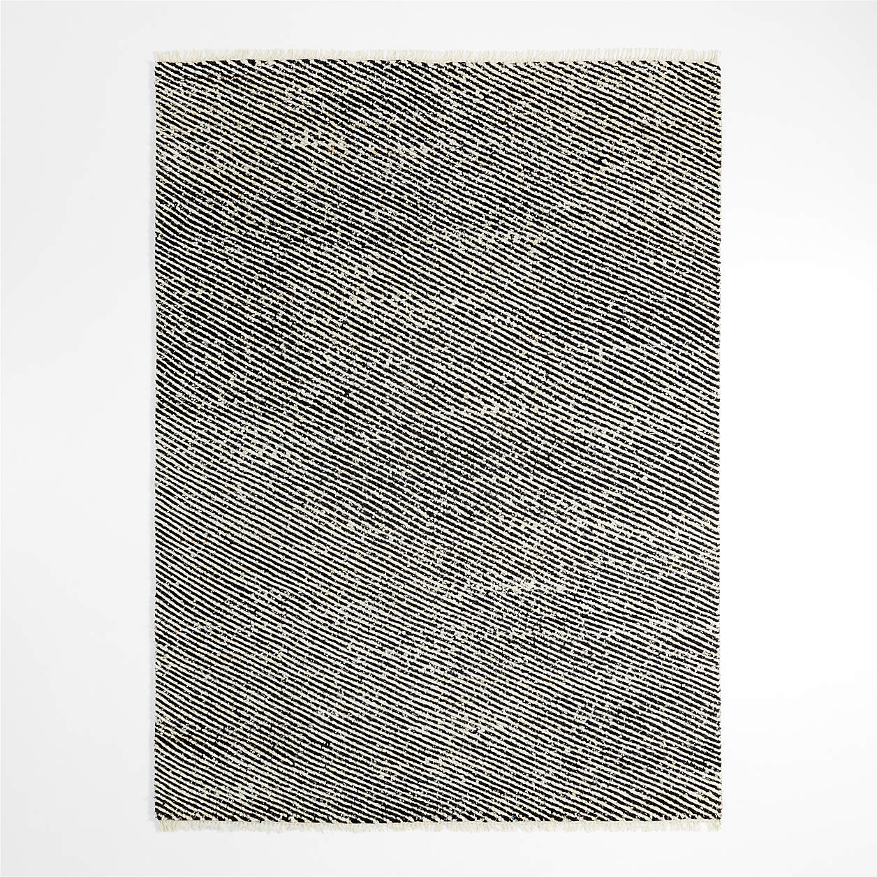Basel Wool Hand-Knotted Black Area Rug 10'x14' | Crate & Barrel