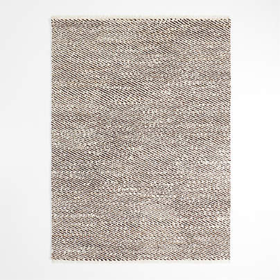 Berlin Wool-Blend Hand-Knotted Brown Area Rug 6'x9' | Crate & Barrel