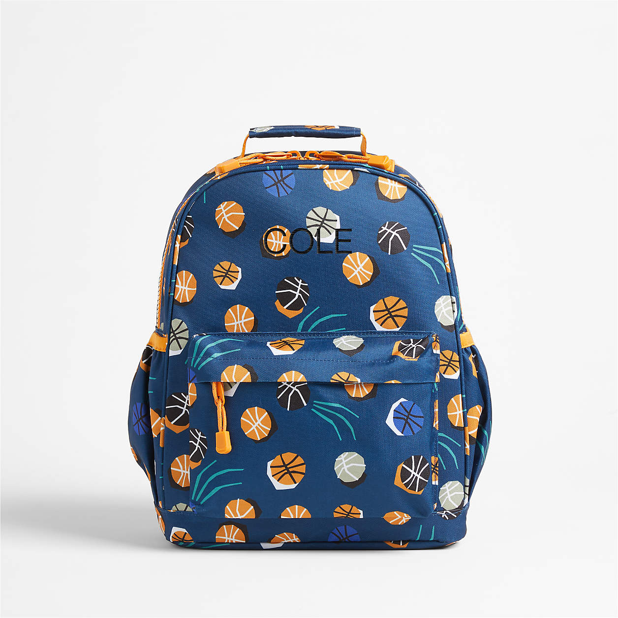 Basketball Personalized Medium Kids School Backpack with Side Pockets ...