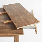 Basque 82"-118" Weathered Light Brown Solid Wood Extendable Dining ...