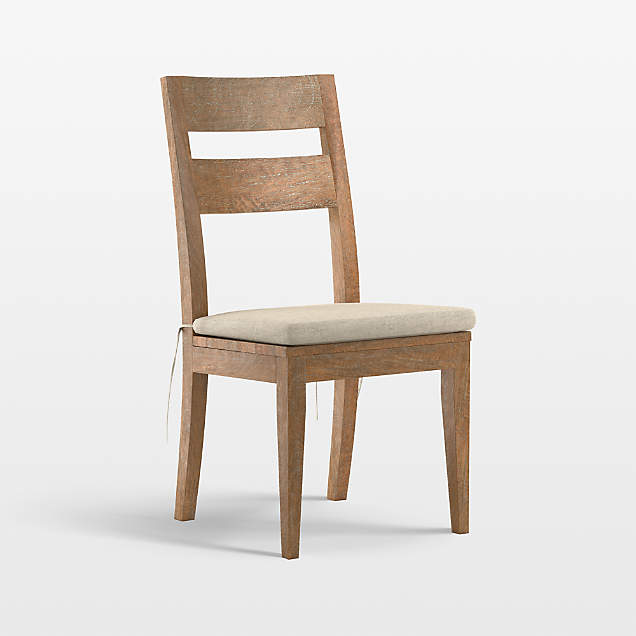 Basque Honey Wood Side Chair with Natural Cushion + Reviews | Crate ...