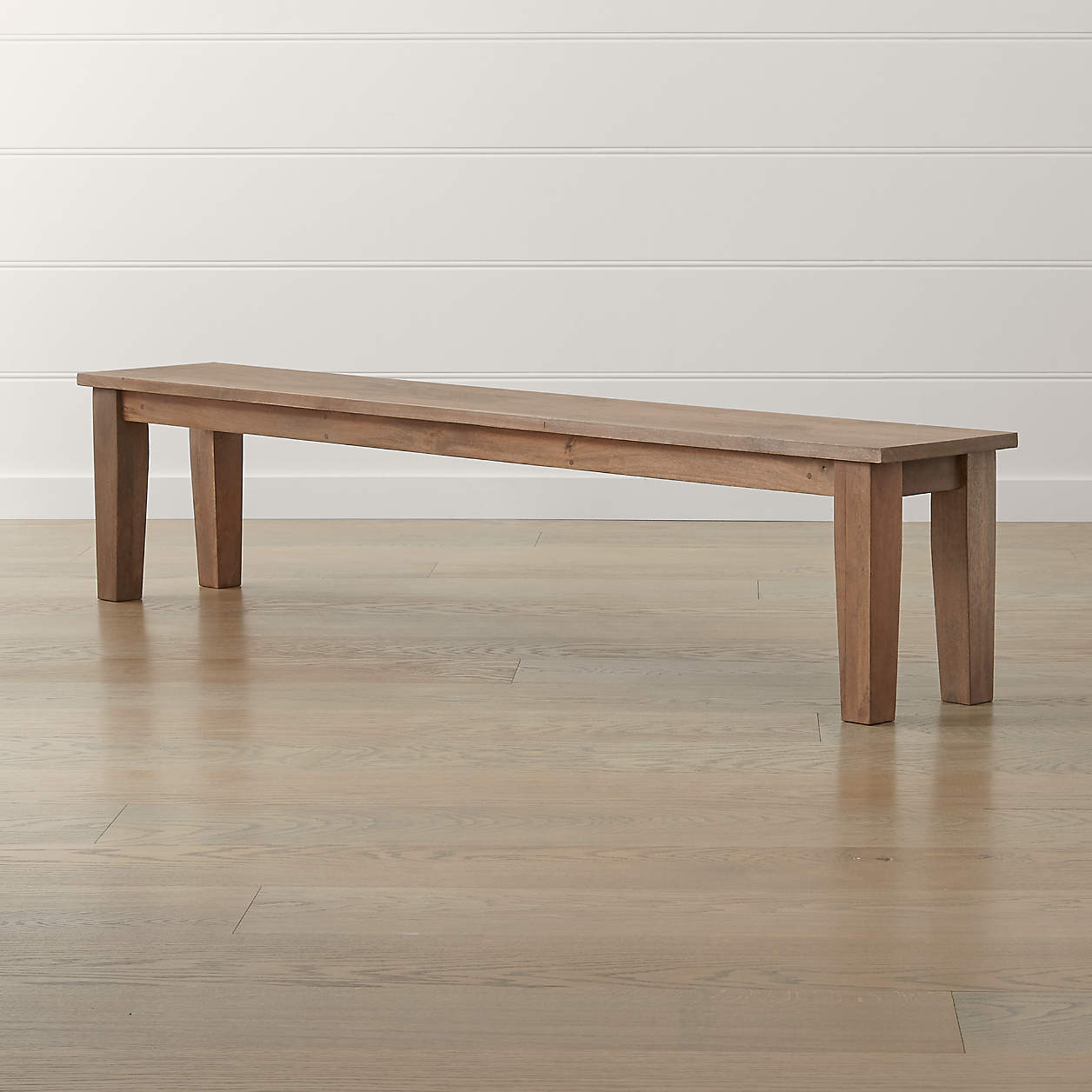 Basque II 84" Light Brown Bench + Reviews | Crate & Barrel