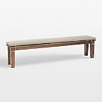 Basque 84" Light Brown Wood Bench with Natural Cushion + Reviews ...