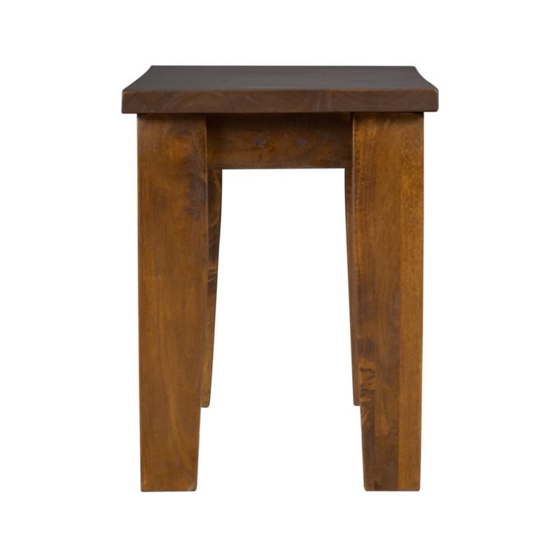 Basque 62" Honey Wood Bench with Natural Cushion + Reviews | Crate & Barrel