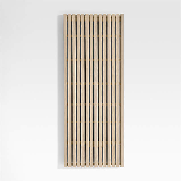 Batten Brown Oak Storage Bench and Panel Set + Reviews | Crate & Barrel