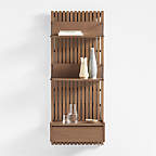 Batten Brown Oak Panel and Floating Drawer Set | Crate & Barrel