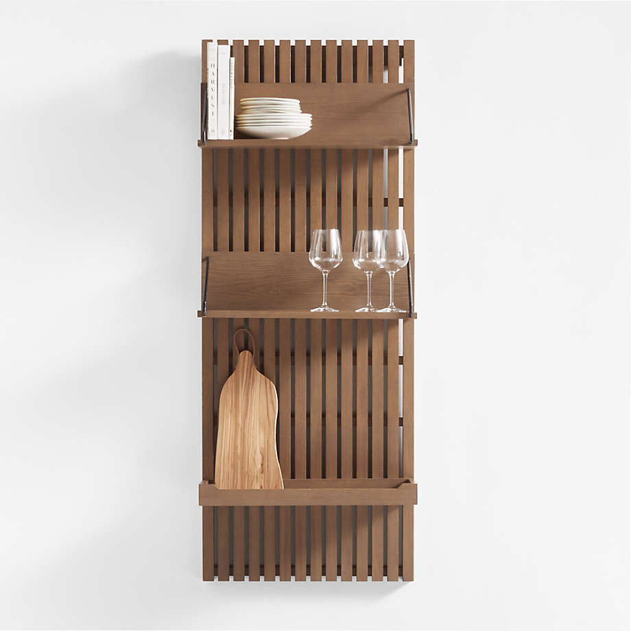 Batten Brown Oak Panel and Reversible Shelf Set | Crate & Barrel Canada