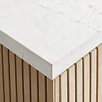 Batten 72" White Marble Top and Oak Wood Double Sink Floating Vanity ...