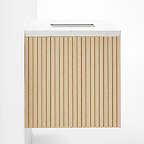 Batten 30" White Marble Top and Oak Wood Single Sink Floating Vanity ...