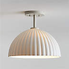 Bea White Scalloped Ceramic 15" Kids Flush Mount Ceiling Light ...