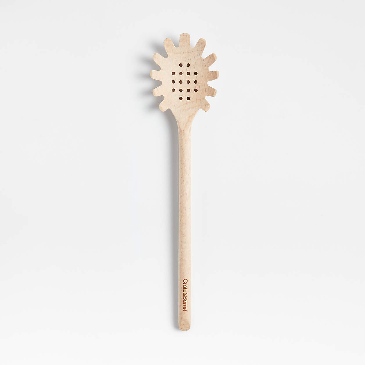 Crate & Barrel Beechwood Pasta Spoon + Reviews | Crate & Barrel