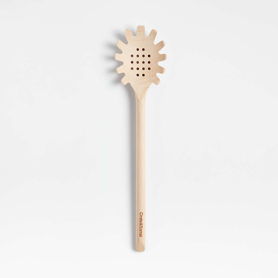 Crate & Barrel Beechwood Pasta Spoon + Reviews | Crate & Barrel