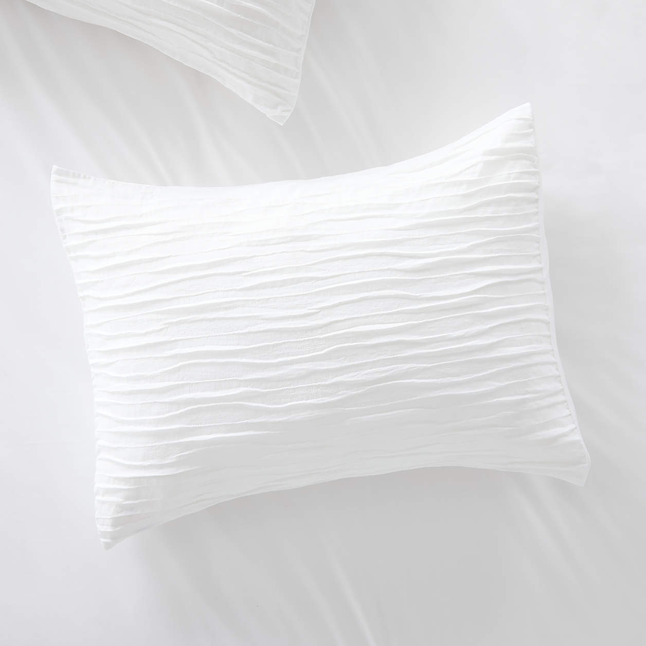 Belamy Standard White Pleated Sham | Crate & Barrel