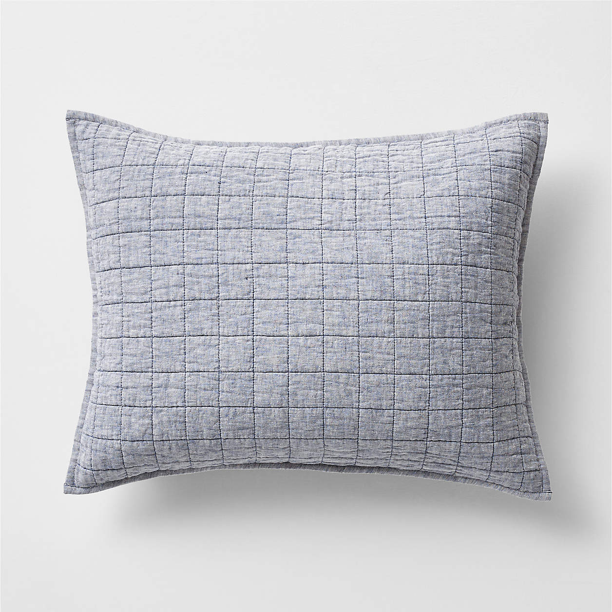 Blue Belgian Flax Linen Sham Standard + Reviews | Crate & Barrel