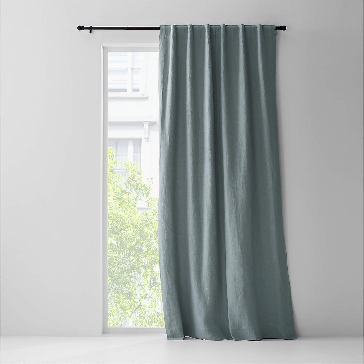 Mist Blue EUROPEAN FLAX -Certified Linen Blackout Window Curtain Panel ...