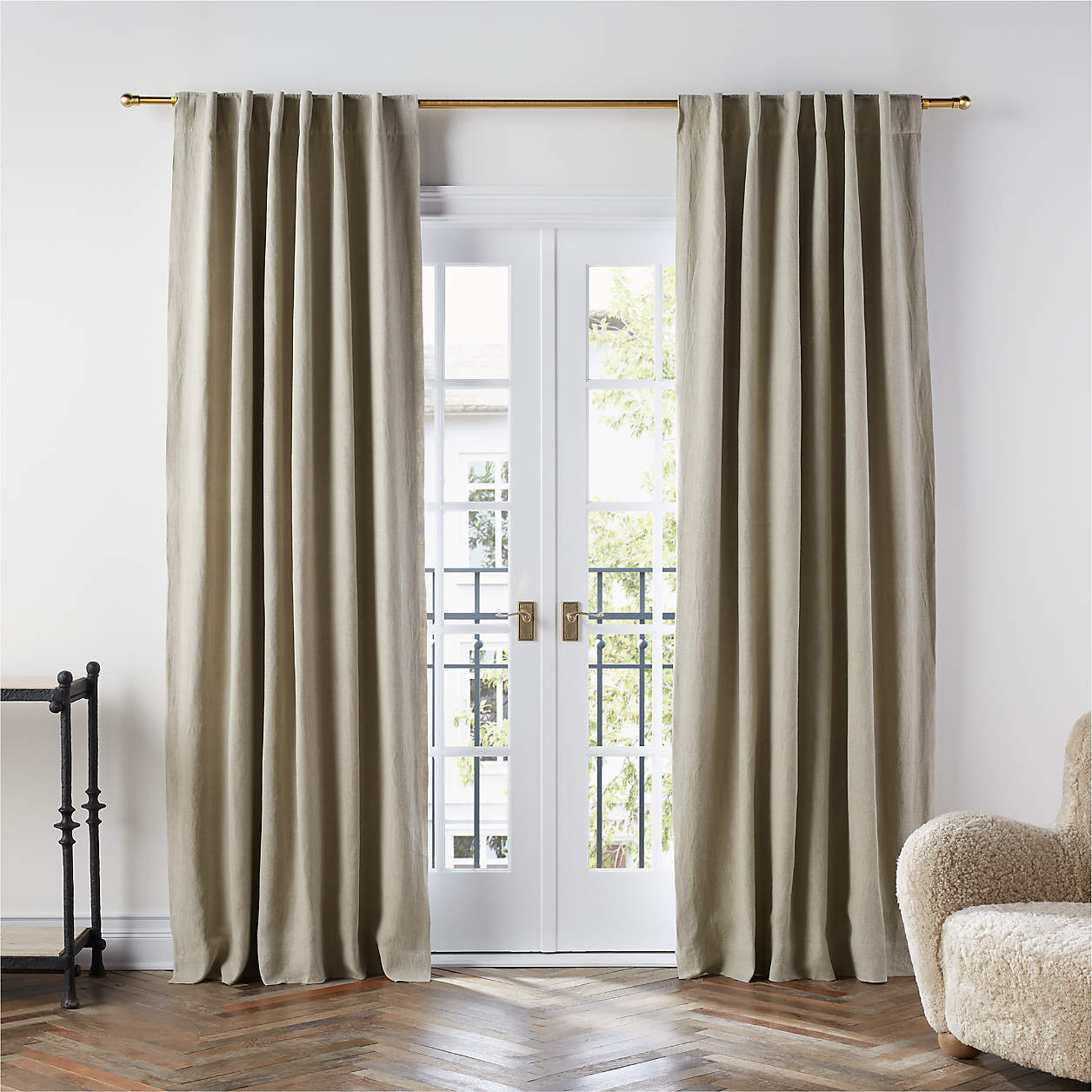 Warm Beige EUROPEAN FLAX -Certified Linen Blackout Window Curtain Panel ...