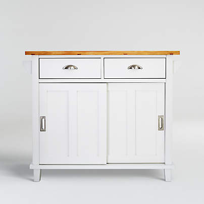 French 72" Large White Marble Kitchen Island + Reviews | Crate & Barrel