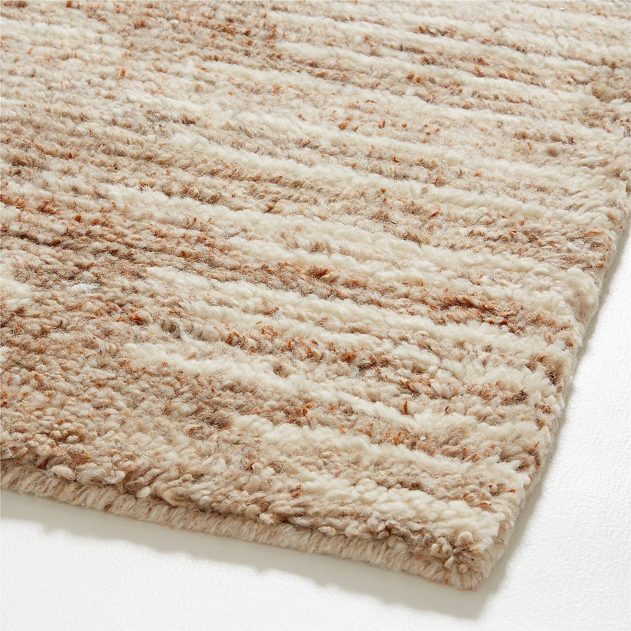 Berlin Wool-Blend Hand-Knotted Latte Brown Rug Swatch 12"x18" | Crate ...