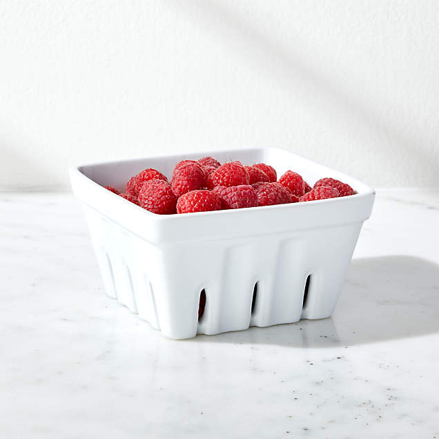 Matte White Berry Colander Mug + Reviews | Crate & Barrel