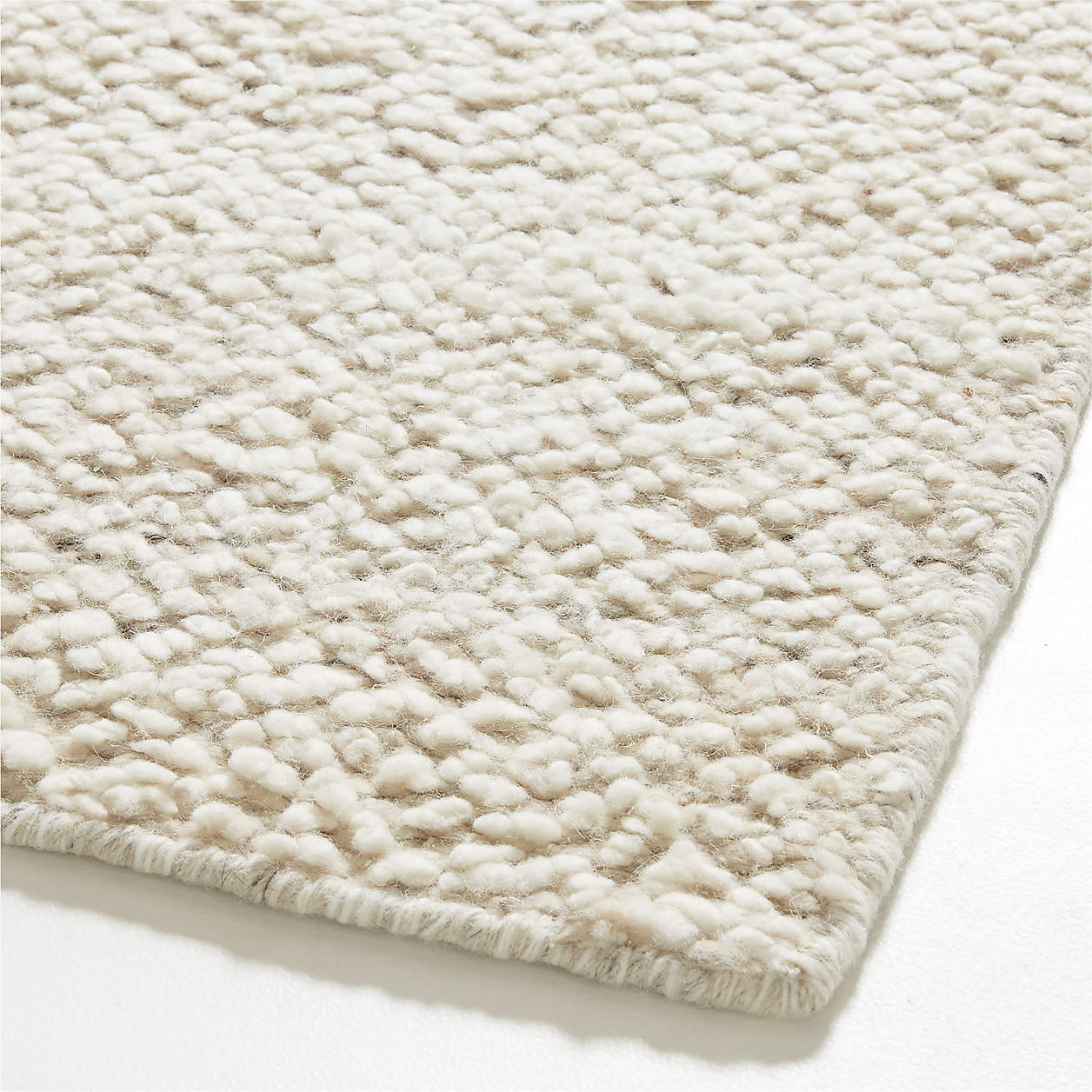 Big Sur Wool Handwoven Ivory White Rug Swatch 12"x18" | Crate & Barrel