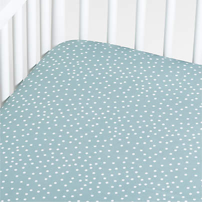 Shome Organic Patterned Blue Baby Crib Fitted Sheet by John Robshaw ...
