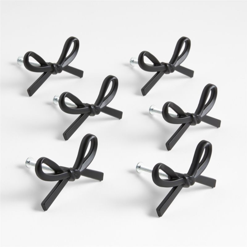 Black Bow Knobs, Set of 6 | Crate & Kids