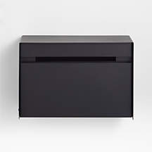 Black-Coated Modern Wall-Mount Mailbox + Reviews | Crate & Barrel