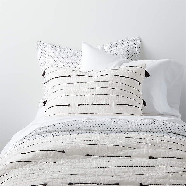 Modern Black Embroidered Texture Stripe Voile Twin Kids Quilt + Reviews ...