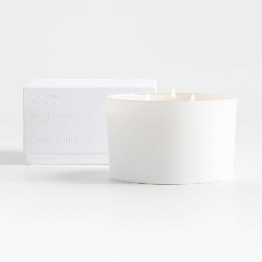 Monochrome No. 01 Blanc 3-Wick Scented Candle - Basil, Nettle Flower ...