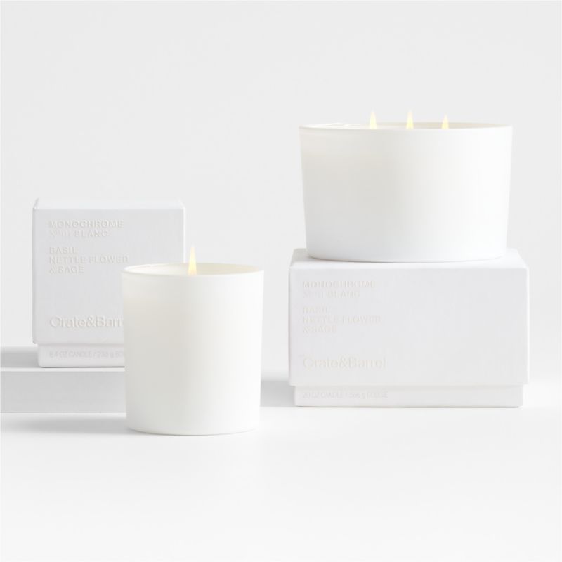 Monochrome No. 01 Blanc Scented Candle - Basil, Nettle Flower and Sage ...