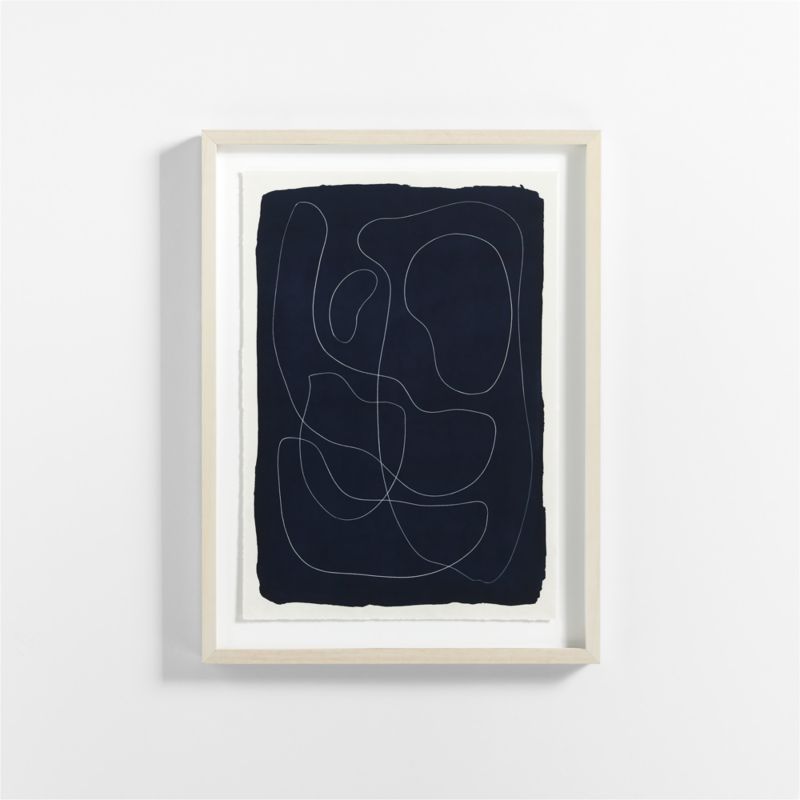 "Blue Mediation" Dark Blue Paint 35"x26" Framed Wall Art Print | Crate ...