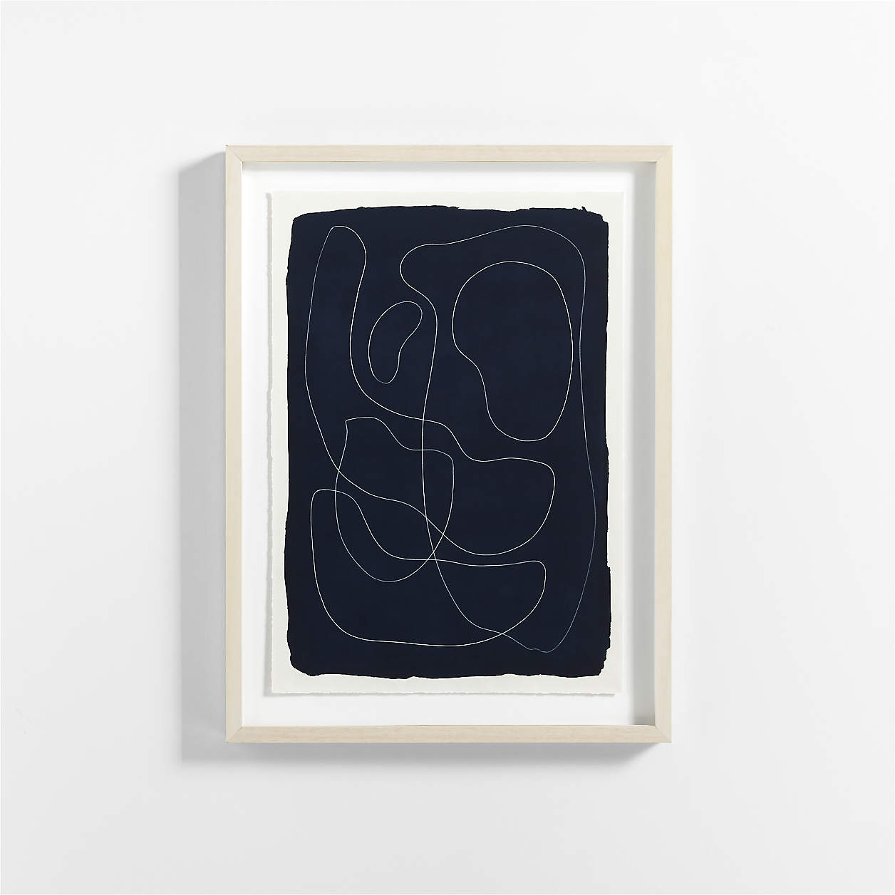 "Blue Mediation" Dark Blue Paint 35"x26" Framed Wall Art Print | Crate ...