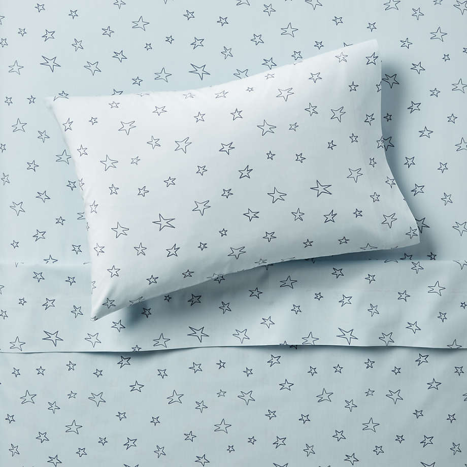 Organic Blue Star Toddler Sheet Set | Crate & Kids