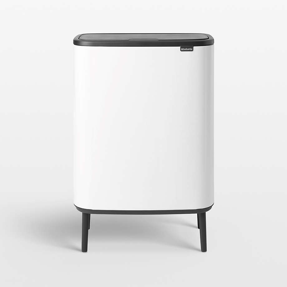 Brabantia 16 Gallon White Bo Touch Top Hi Trash Can | Crate & Barrel