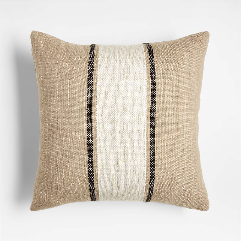 White 20"x20" Bold Stripe Outdoor Throw Pillow + Reviews | Crate & Barrel