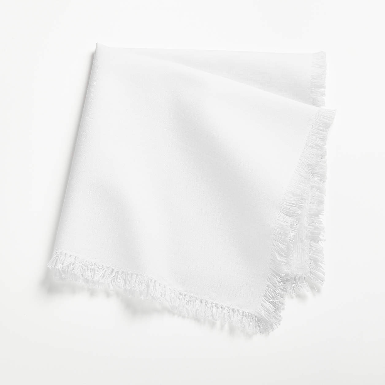 Craft Crisp White Organic Cotton Fringe Napkin + Reviews | Crate & Barrel